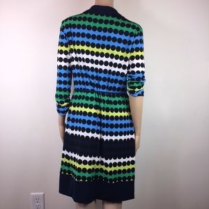 Muse | Dresses | Muse Bluegreen Striped Shirt Dress W Dot Design | Poshmark